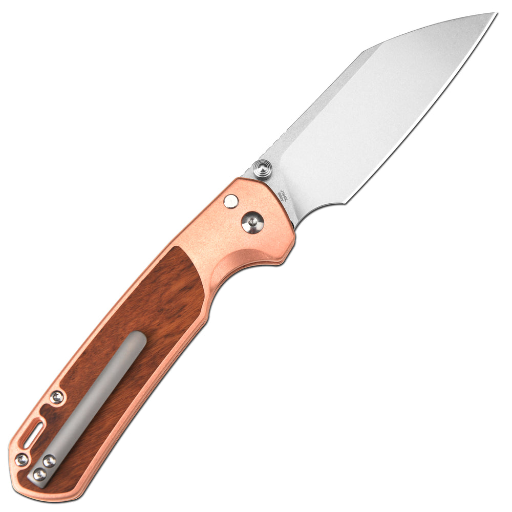 CJRB Large Pyrite-Light J1945L S90V Steel Copper & Rose Wood Handle ...