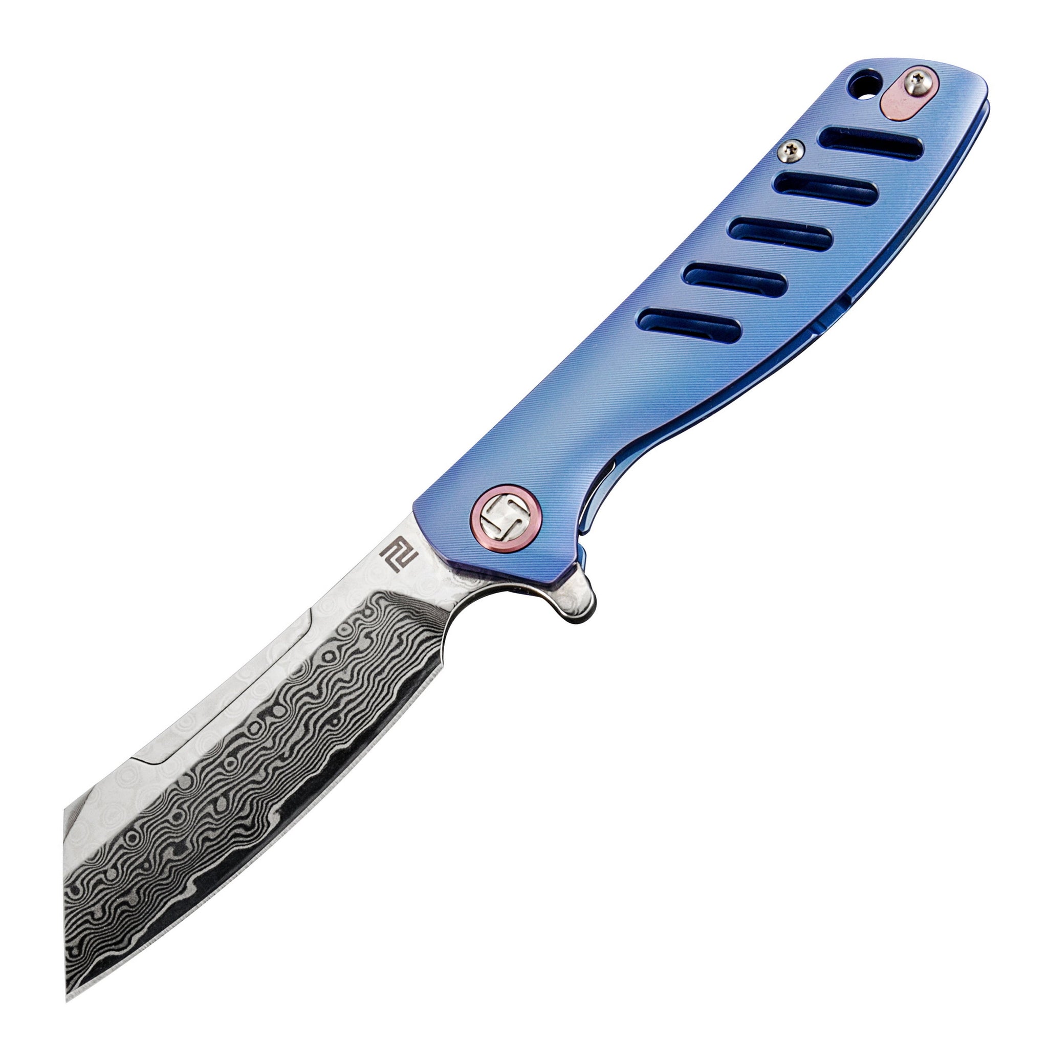 Artisan Cutlery Tomahawk ATZ-1815GD: Damascus Blade, Titanium Handle ...