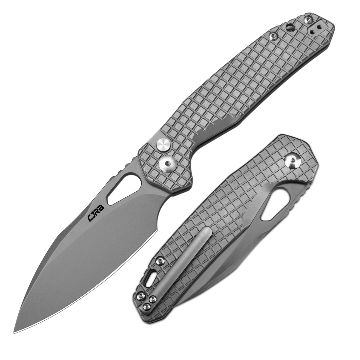 CJRB Frack J1931 CPM S90V Sand Blast Blade Titanium(Frag pattern ...