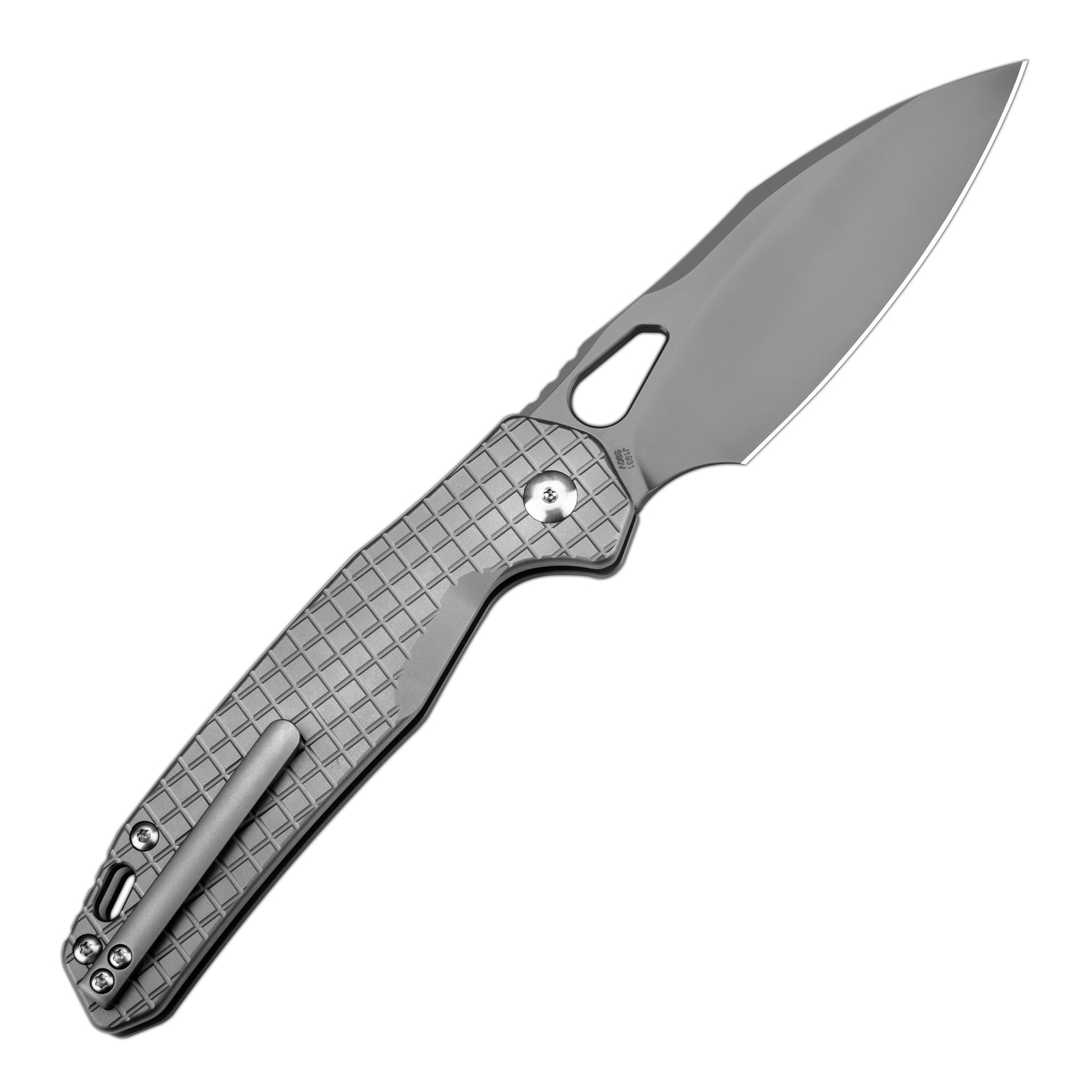 CJRB Frack J1931 CPM S90V Sand Blast Blade Titanium(Frag pattern ...