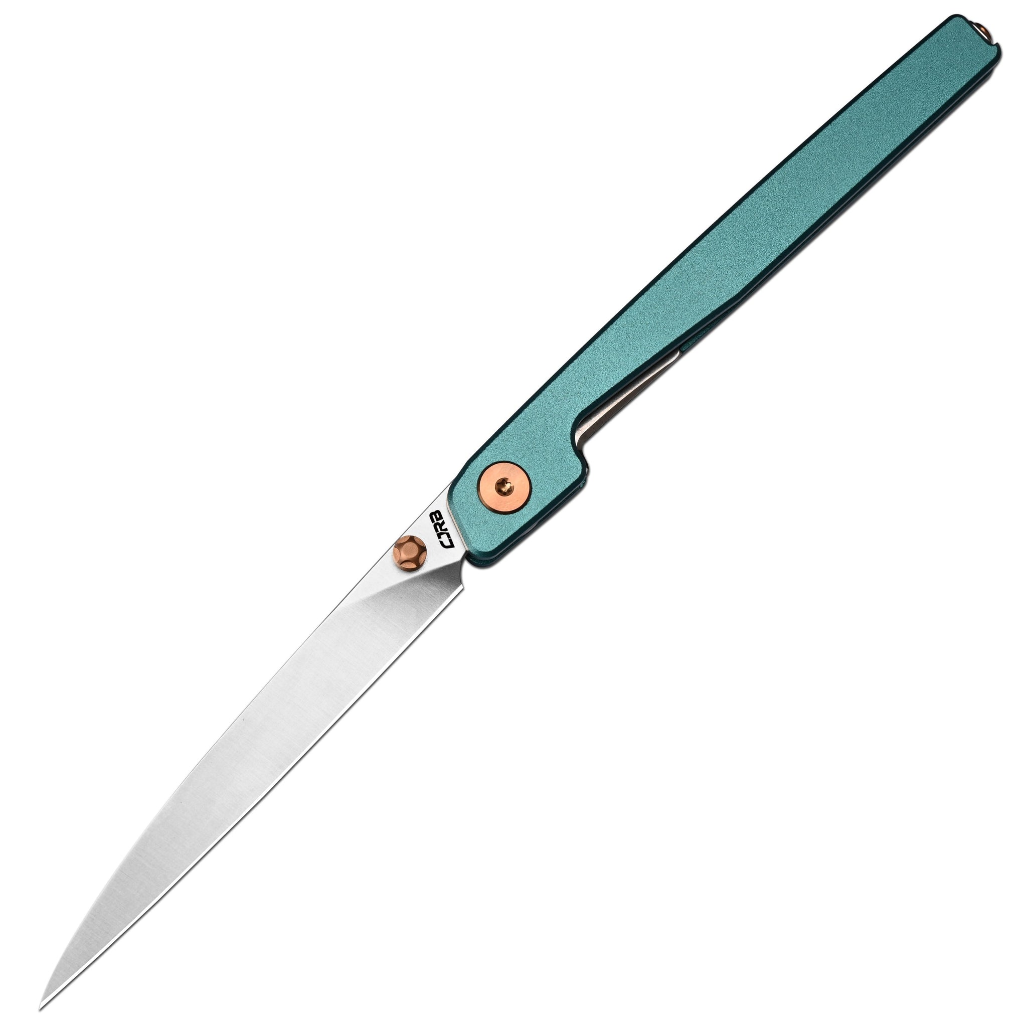 CJRB Lanky Thumb Stud & Liner Lock Knife Blue Aluminum Handle (3.58 ...