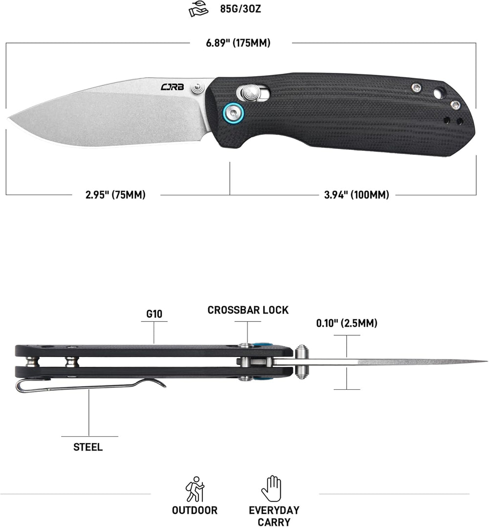 CJRB Maximal J1954 AR-RPM9 Blade G10 Handle Folding Knives -Black(J1954 ...