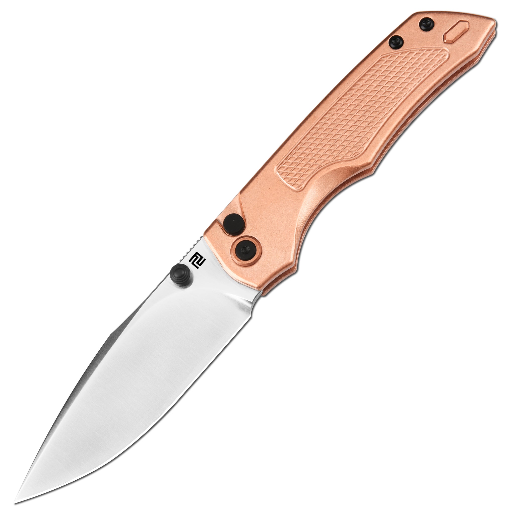 ArtisanCutlery Wizard ATZ-1870G S90V Steel Blade Copper Handle Folding ...