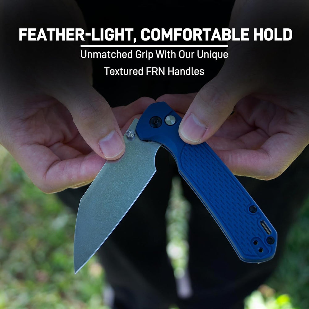 CJRB Pyrite-Light J1945 AR-RPM9 Steel Blade FRN Handle Folding Knives ...