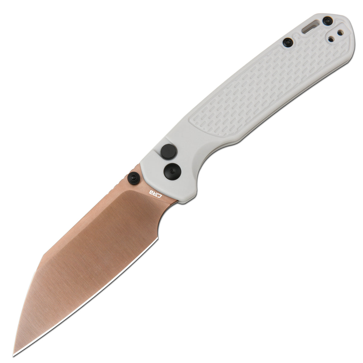 CJRB Pyrite-Light J1945 AR-RPM9 Steel Rose Gold Blade FRN Light Grey ...