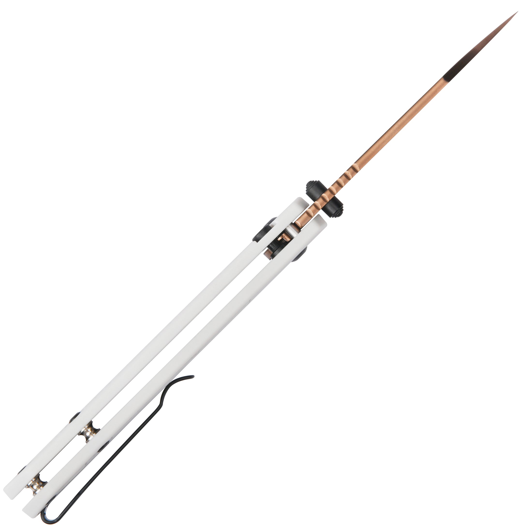 CJRB Pyrite-Light J1945 AR-RPM9 Steel Rose Gold Blade FRN Light Grey ...