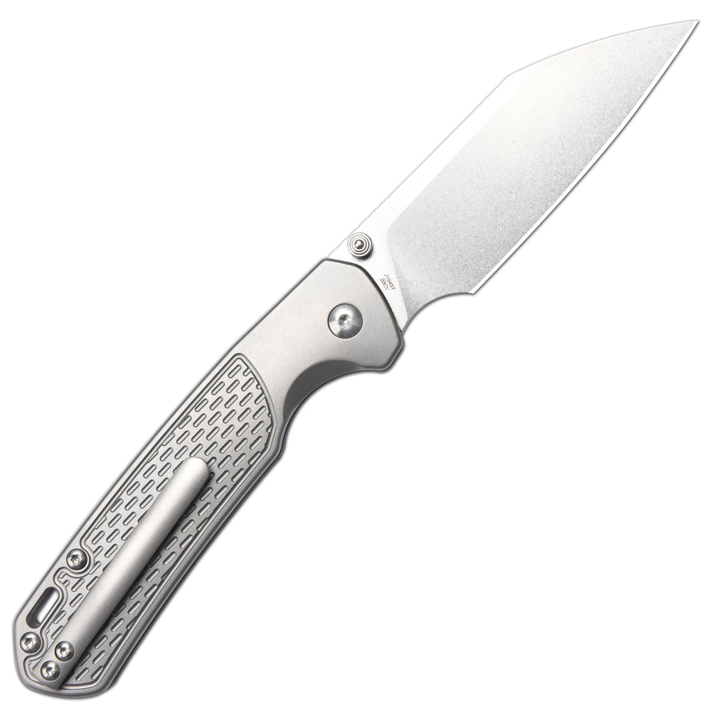 CJRB Pyrite-Light J1945T CPM 20CV Steel Titanium Handle Folding Knives ...