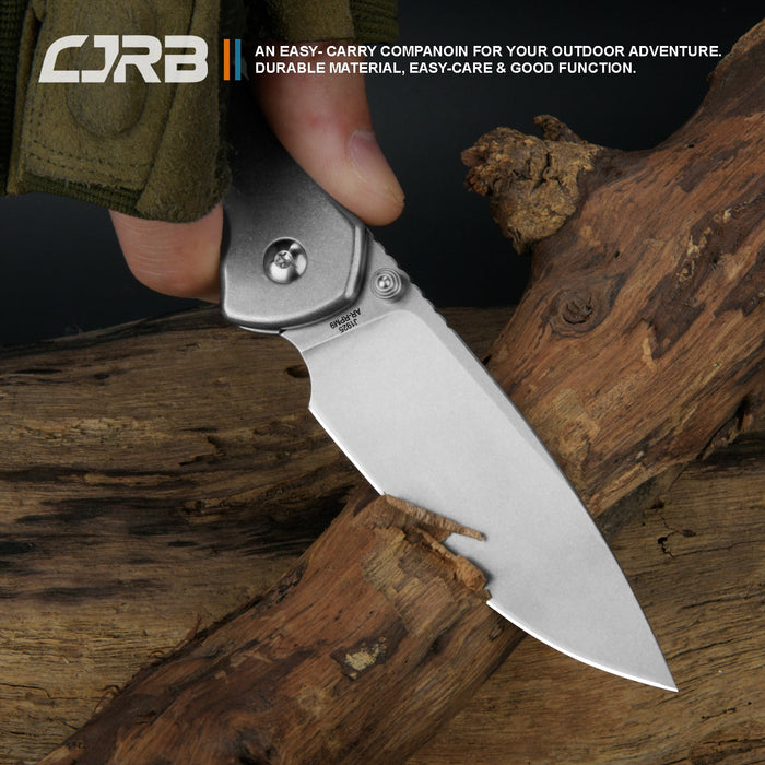 CJRB Pyrite J1925 AR-RPM9 Steel Blade Steel Handle Folding Knives | Free Shipping
