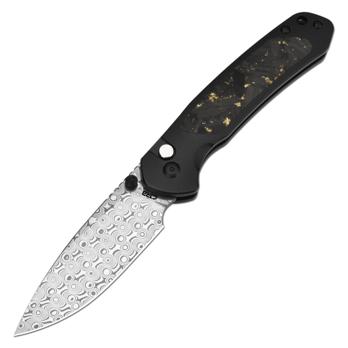 CJRB Pyrite J1925T-DGCF Damascus Blade Titanium Handle Folding Knives ...