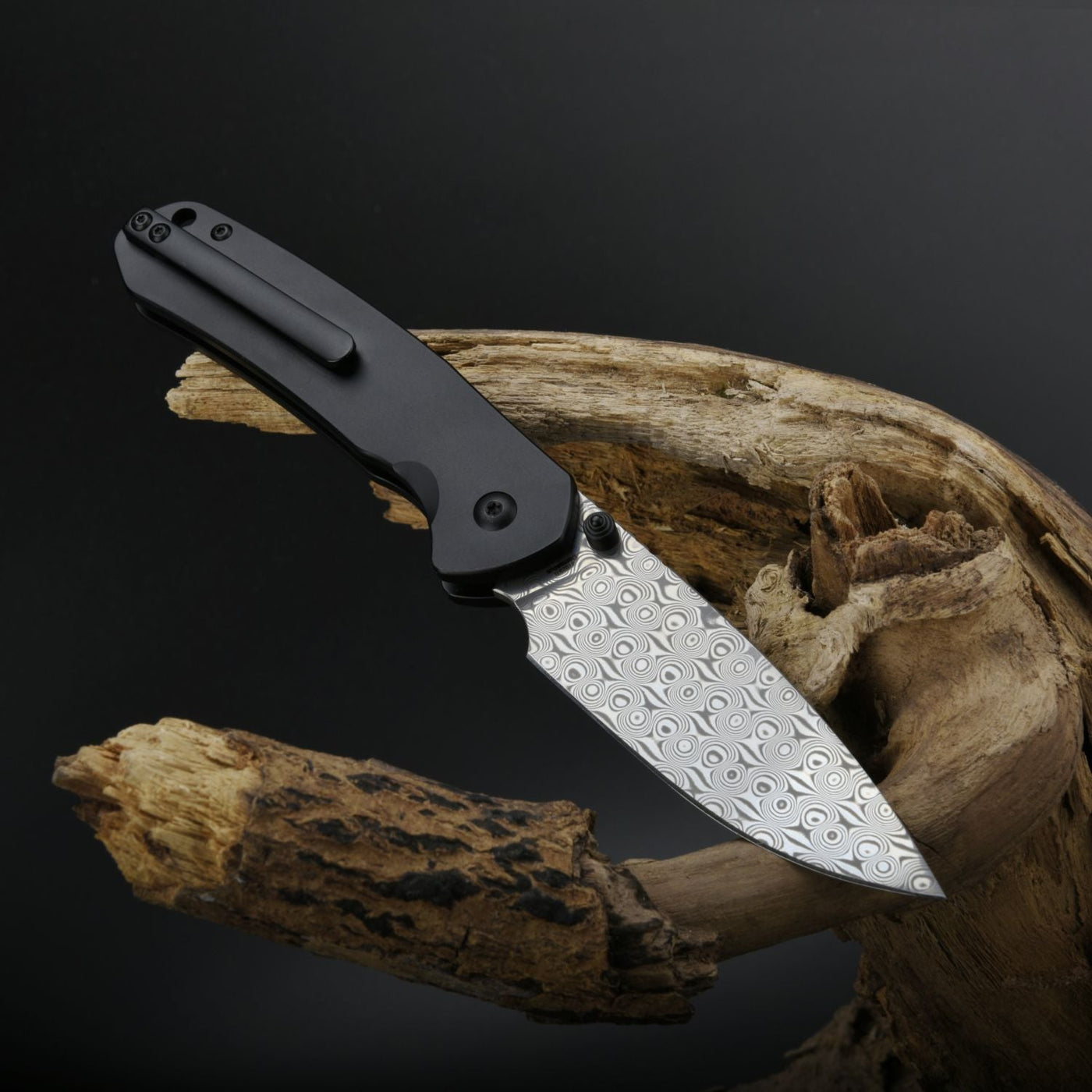 CJRB Pyrite J1925T-DGCF Damascus Blade Titanium Handle Folding Knives ...