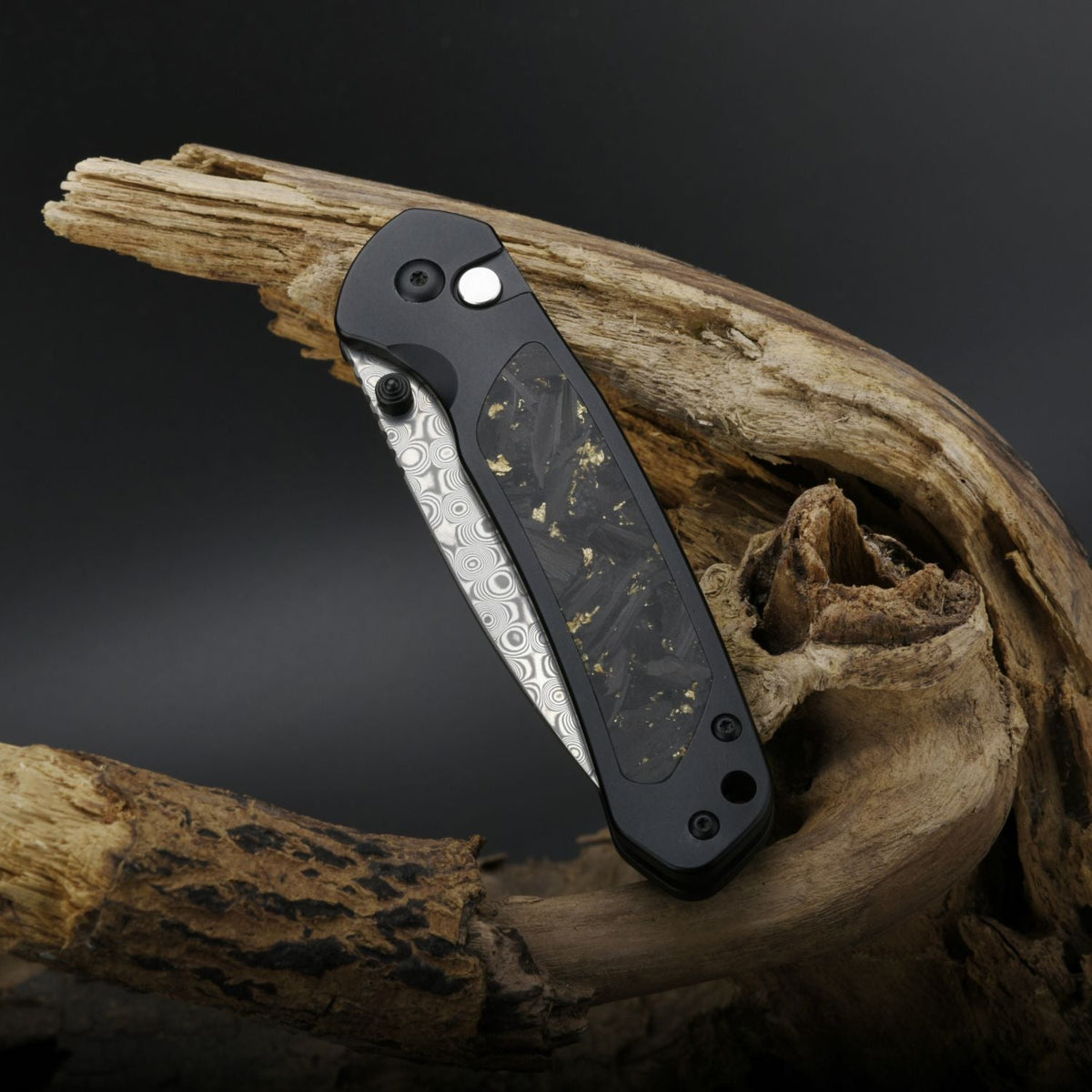 CJRB Pyrite J1925T-DGCF Damascus Blade Titanium Handle Folding Knives(Limited Edition) | Free ...