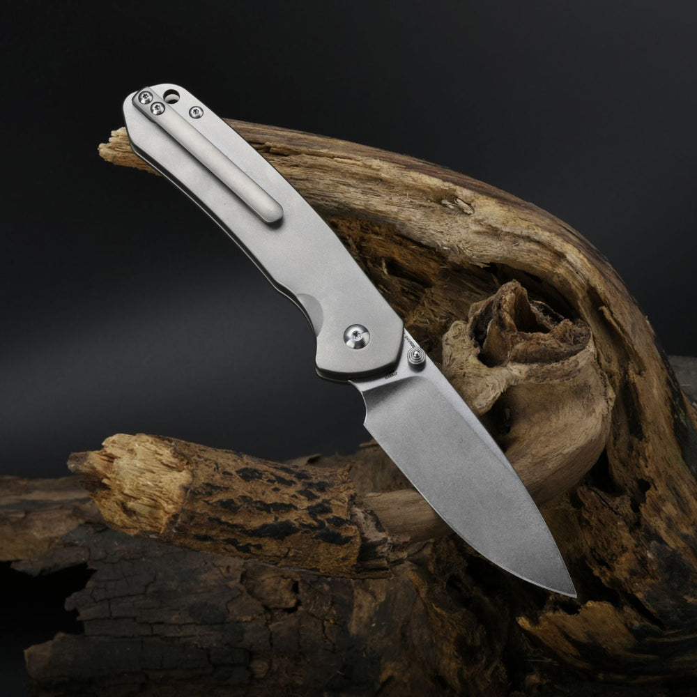 CJRB Pyrite J1925T-GCF CPM S90v Blade Titanium Handle Folding Knives ...